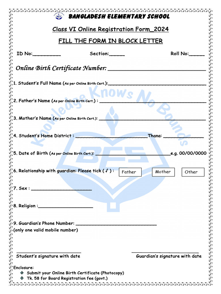 ESIF VI 2024 Registration Form | PDF