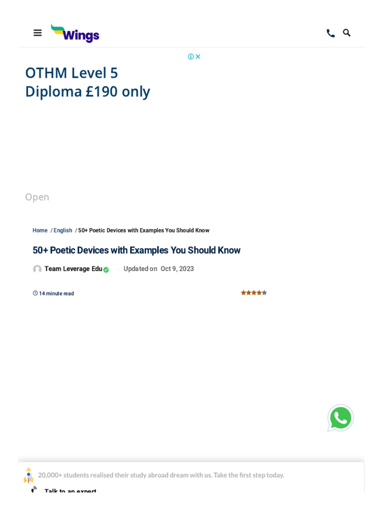 50+ Poetic Devices With Examples You Should Know - Leverage Edu | PDF ...