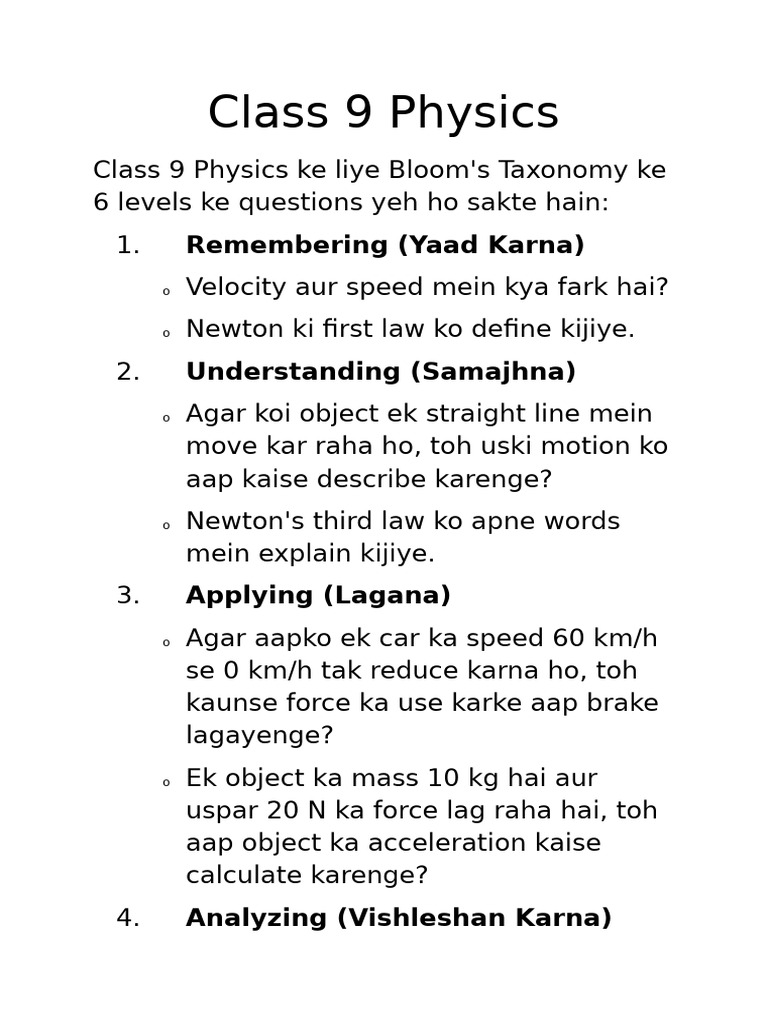 Class 9 Physics Pdf