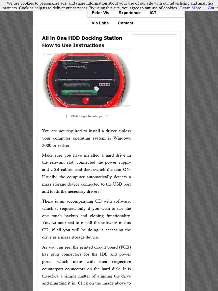All in One HDD Docking Station How To Use Instructions | PDF | Electrical Connector | Hard Disk ...