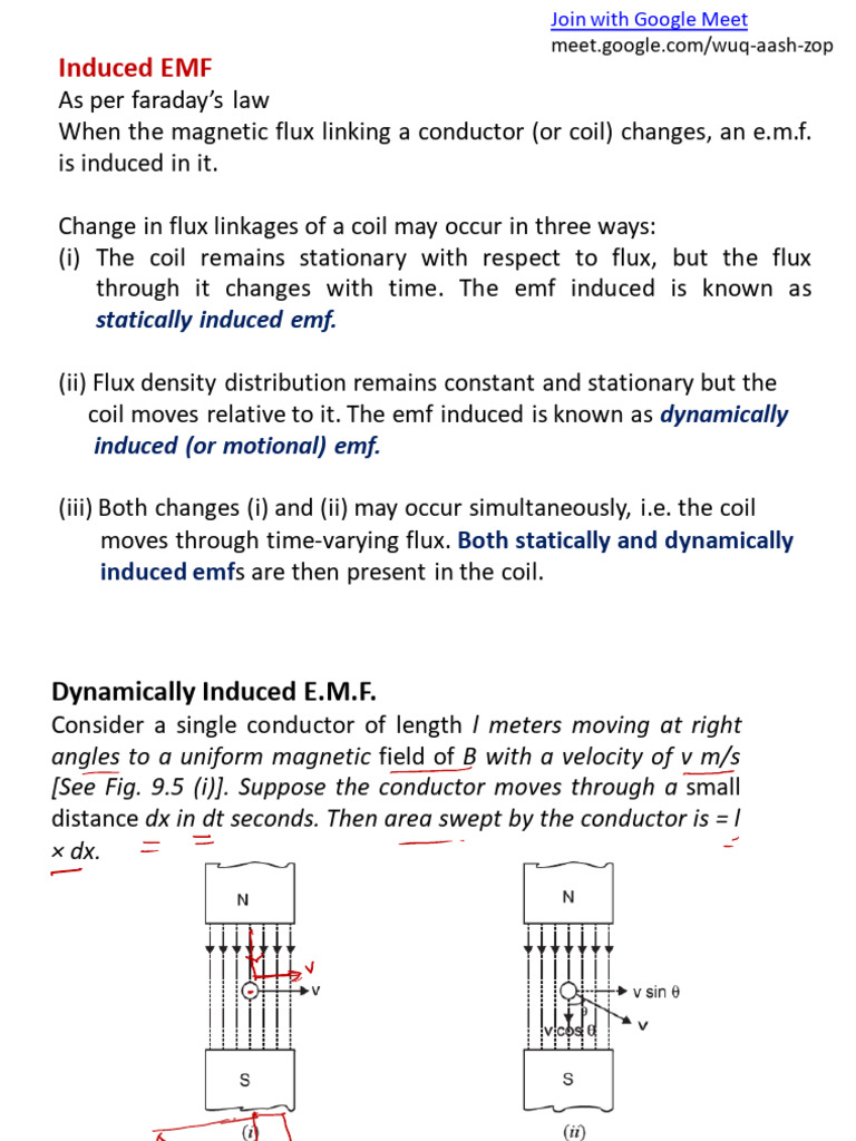 PPT8 Unit 1 Statically and Dynamically Induced Emf | PDF | Inductance | Inductor