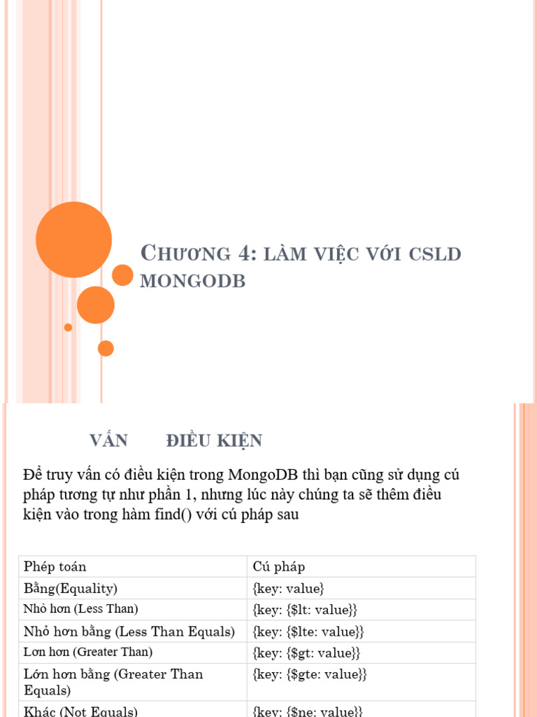 Chuong 4. Truy Vấn Dữ Liệu Trong MongoDB | PDF