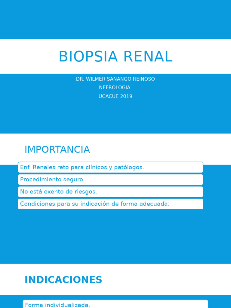 Biopsia Renal: Indicaciones y Riesgos | PDF | Epidemiología | Sistema ...