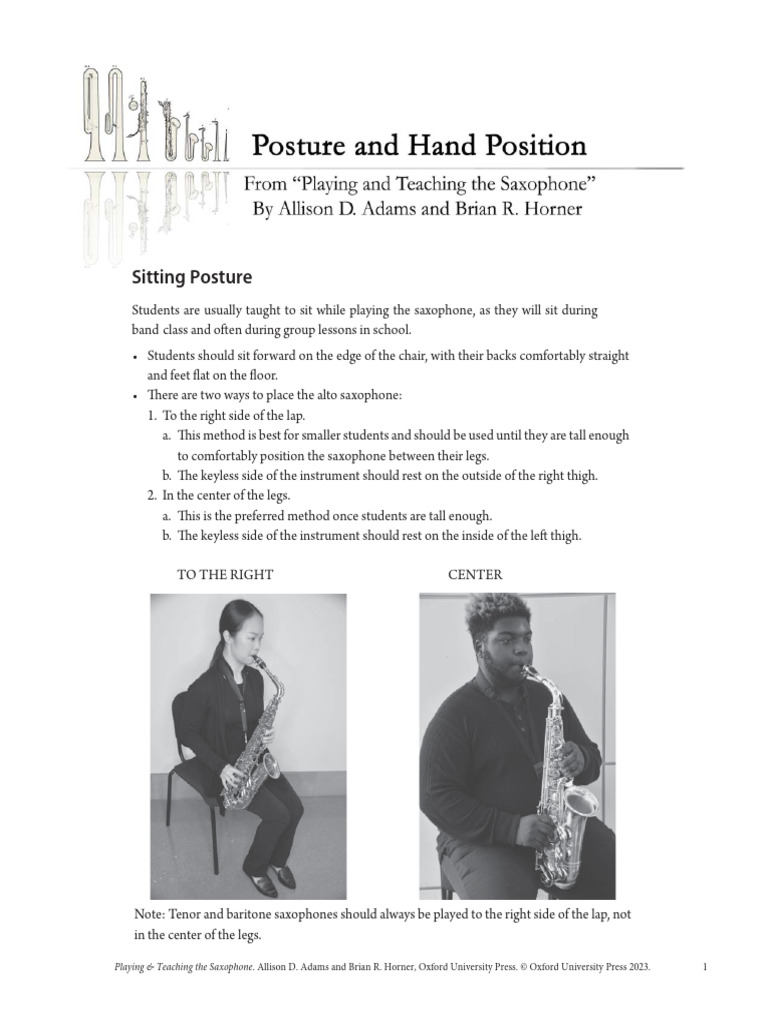 Saxophone Posture and Hand Positioning | PDF | Saxophone | Hand