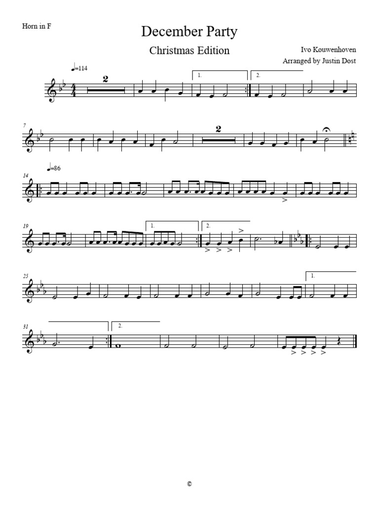 December Party Kerst - Horn in F | PDF