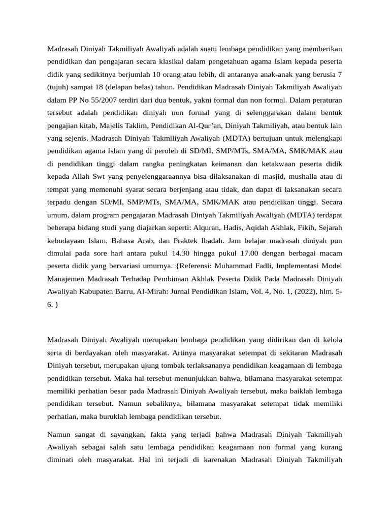 Pengertian MDTA | PDF