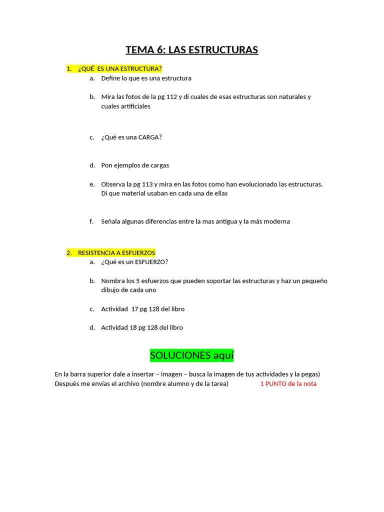 11 Mayo. Estructuras 2oeso | PDF