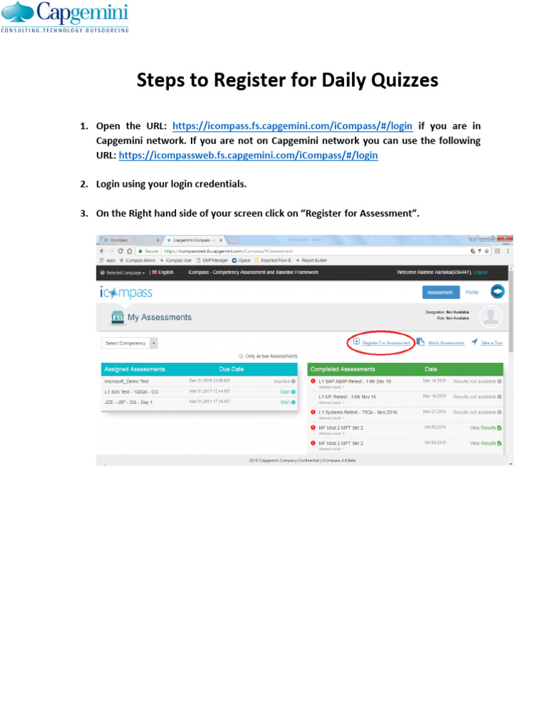 Daily Quiz Registration Guide | PDF