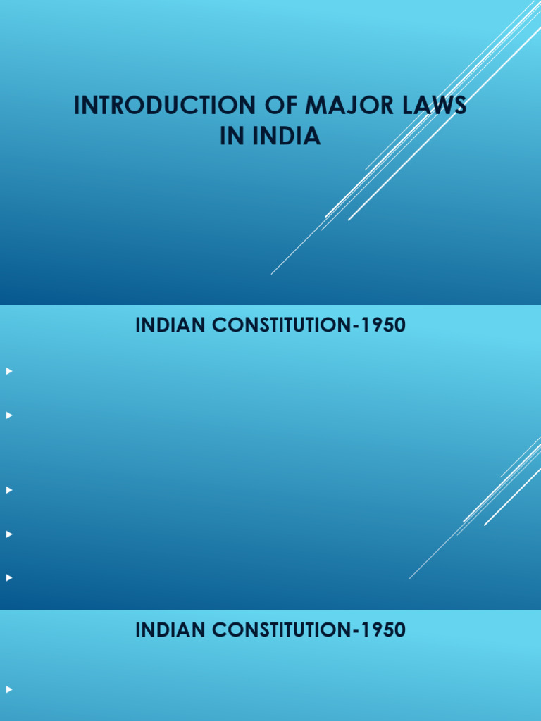 4_Introduction of Major Laws of India | PDF | Statutory Law | Criminal ...