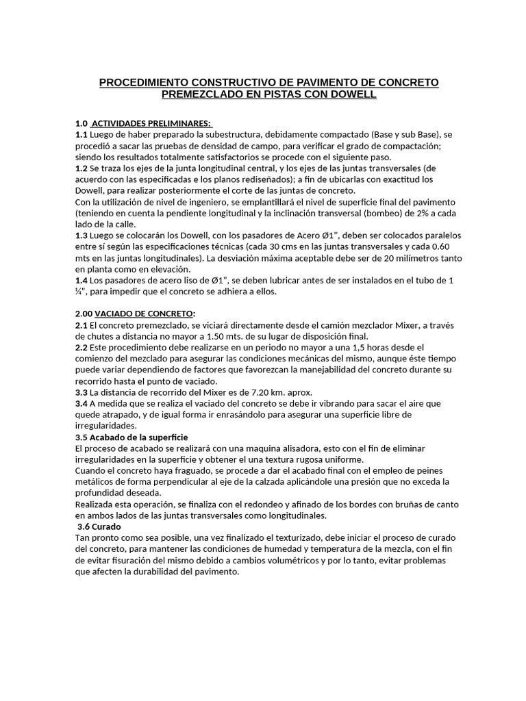 Proceso Constructivo Losa Concreto | PDF | Ingeniería de Edificación | Física Aplicada e ...
