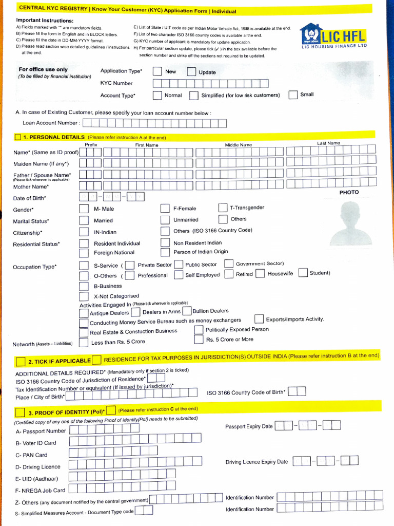 New CKYC | PDF | Identity Document | Access Control