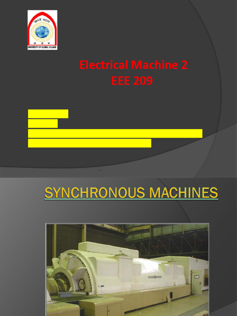 Synchronus Generator All | PDF | Electric Motor | Electric Generator