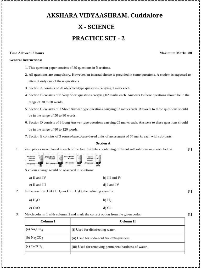 Class 10 Science Practice Exam | PDF | Pancreas
