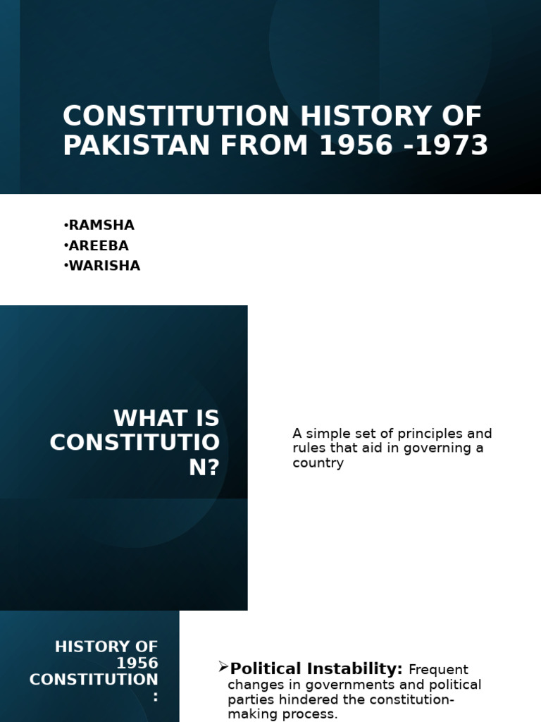 Pakistan's Constitutional History (1956-1973) | PDF | Legal Documents ...