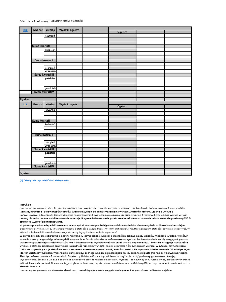 Harmonogram Płatności | PDF