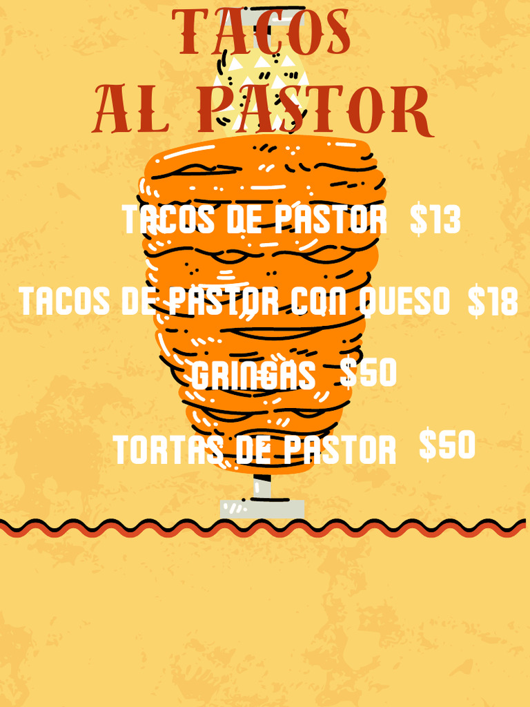 Menú Restaurante de Tacos Moderno Amarillo - 20240721 - 084313 - 0000 | PDF