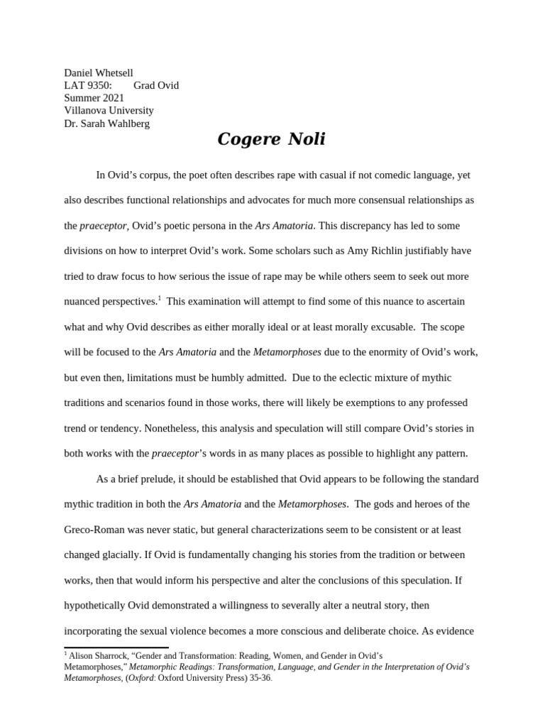 Cogere Noli (Eam) Submission | PDF | Ovid
