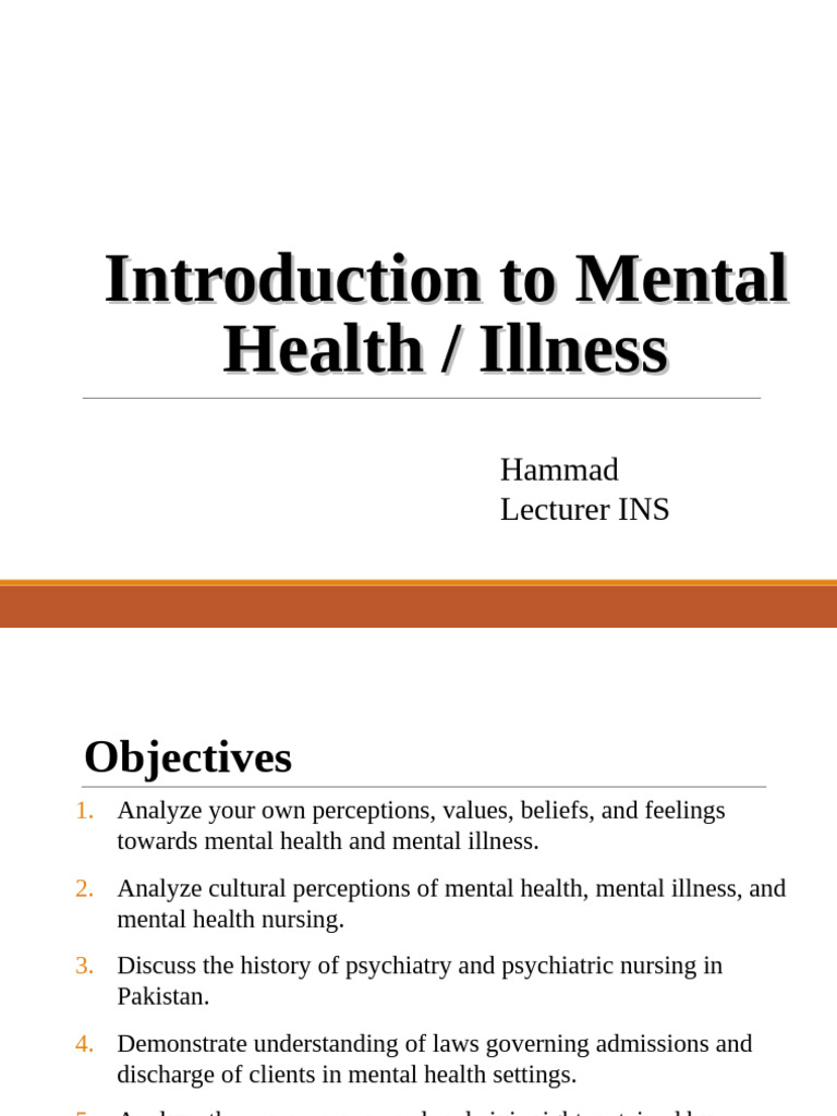 Unit-I, MHN Introduction | PDF | Mental Disorder | Mental Health