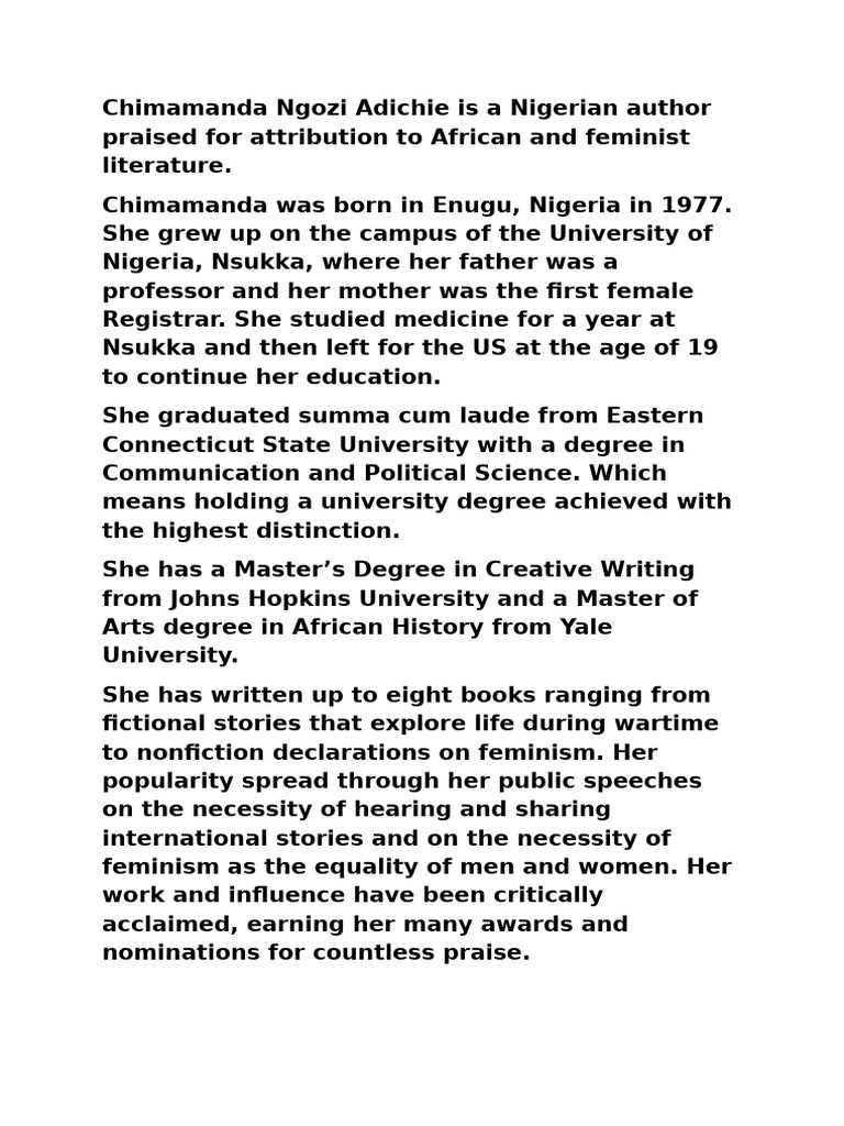 americanah | PDF | Women's Rights | Discrimination & Race Relations