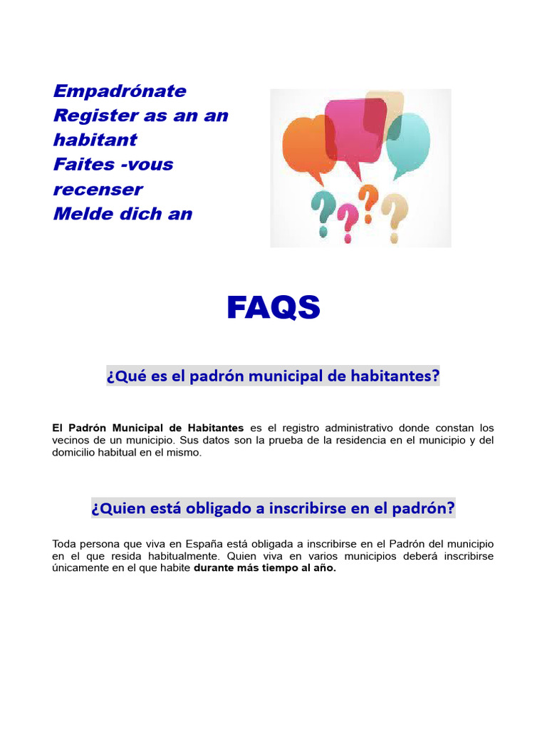 Guía de Empadronamiento en Orihuela | PDF | Documento de identidad ...