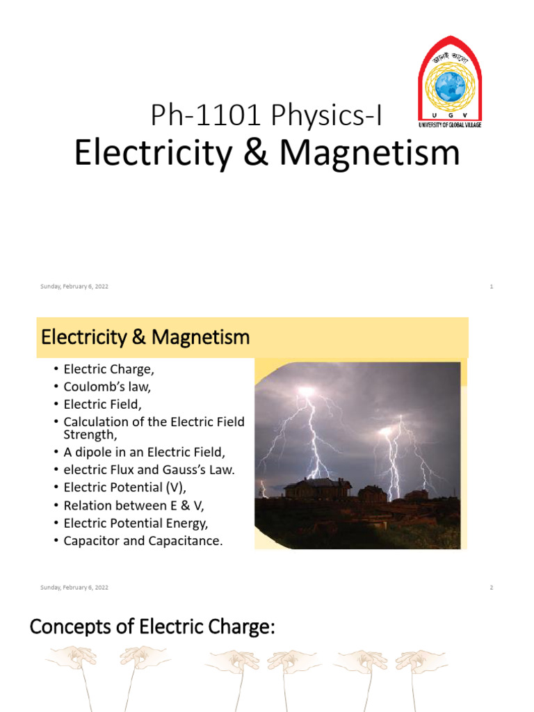 Electricity and Magnetism1 | PDF | Electric Field | Force