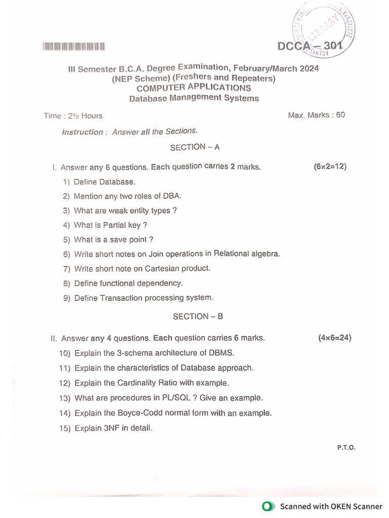 3 BCA DBMS Nep 2024 | PDF