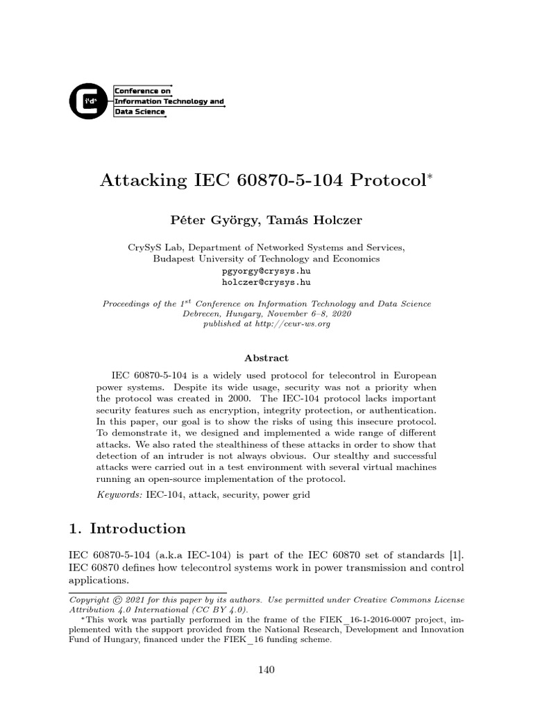 Attacking IEC 60870-5-104 Protocol | PDF | Transmission Control Protocol | Denial Of Service Attack