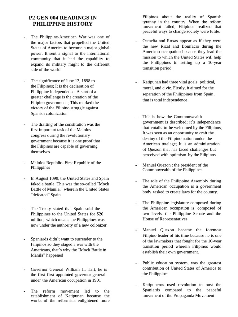 Philippine History: Revolution and Independence | PDF | Philippines