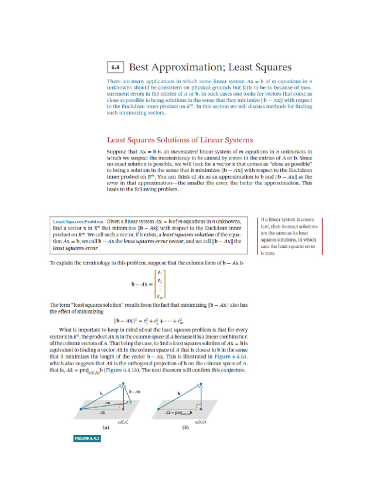 Least Squares Approximations Notes Pdf