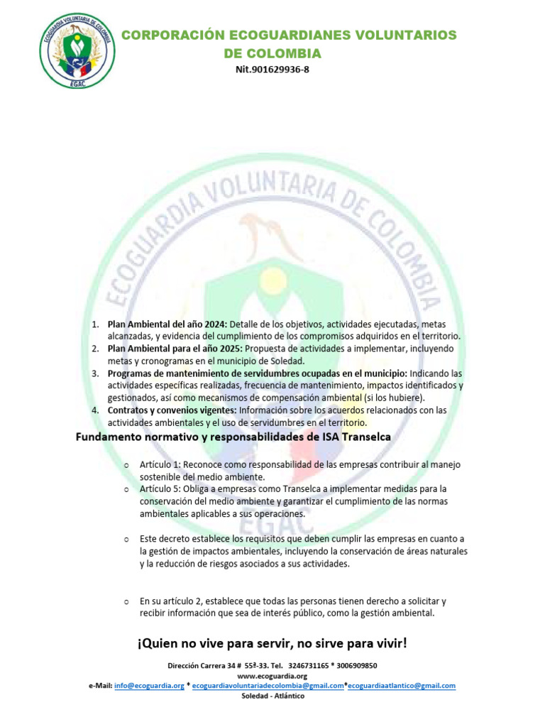 Derecho de Peticion Isa Transelca | PDF | Petición | Colombia