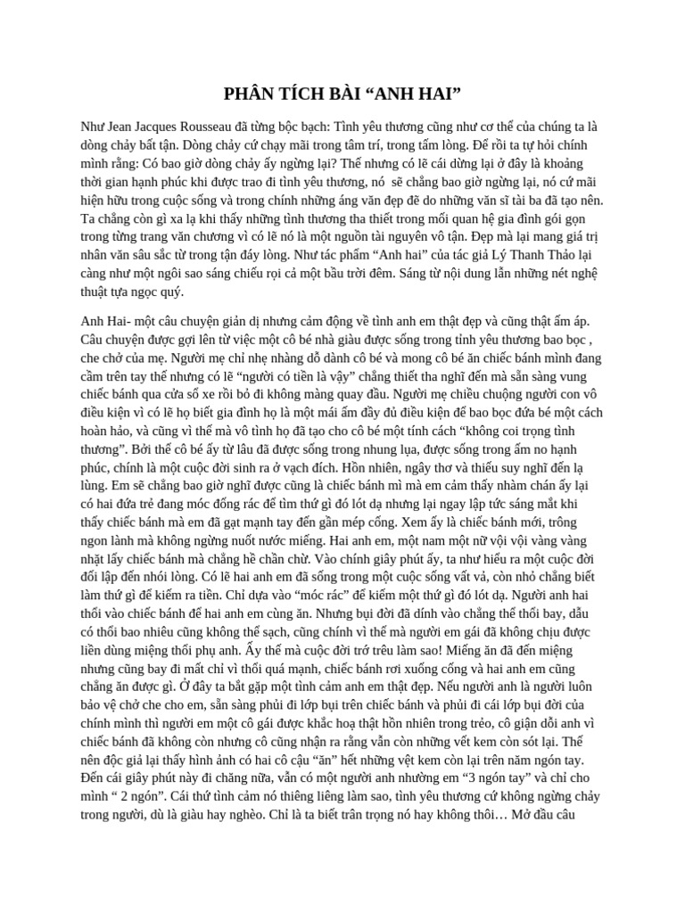Phân Tích Bài Anh Hai | PDF