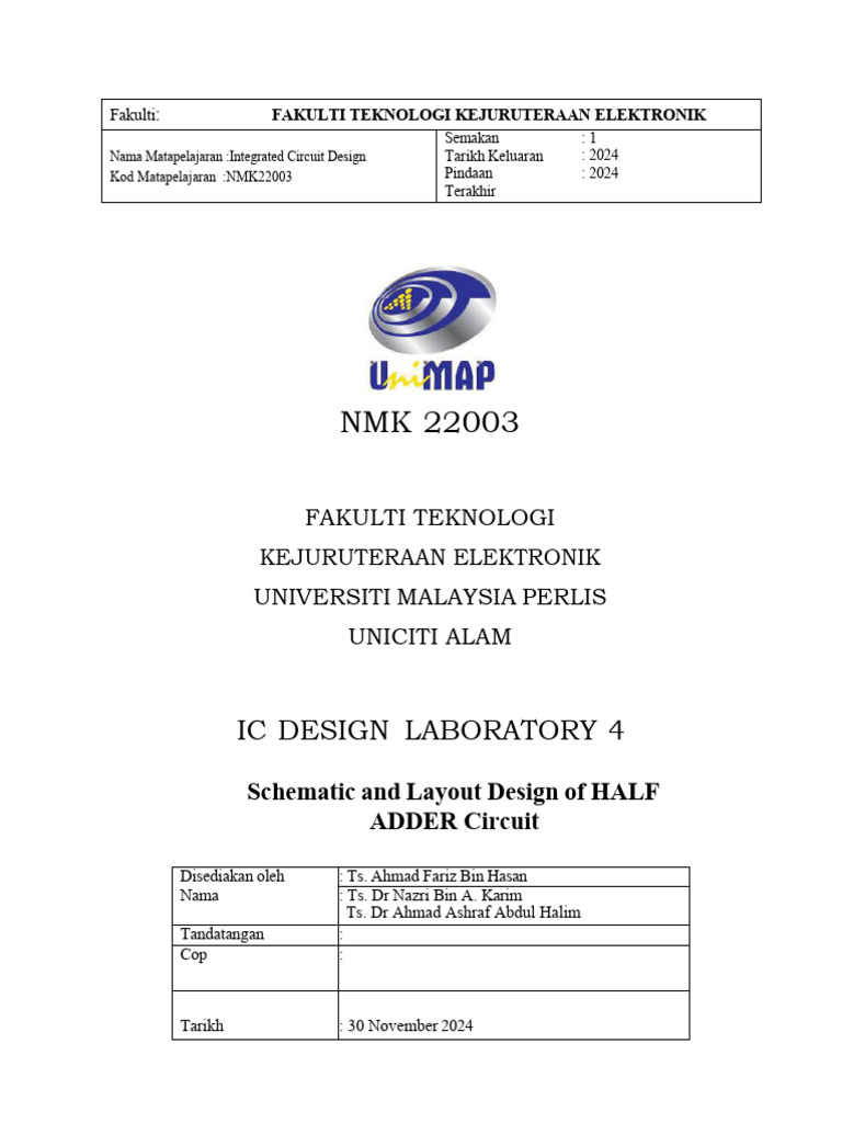 Laboratory 4 Half Adder | PDF | Logic Gate | Electronic Circuits