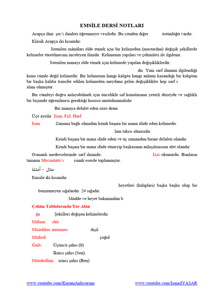 Emsile Dersi-1 Notları | PDF