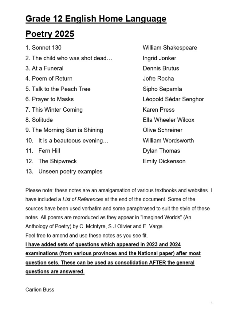 Poetry 2025 Plus Memos | PDF | Poetry