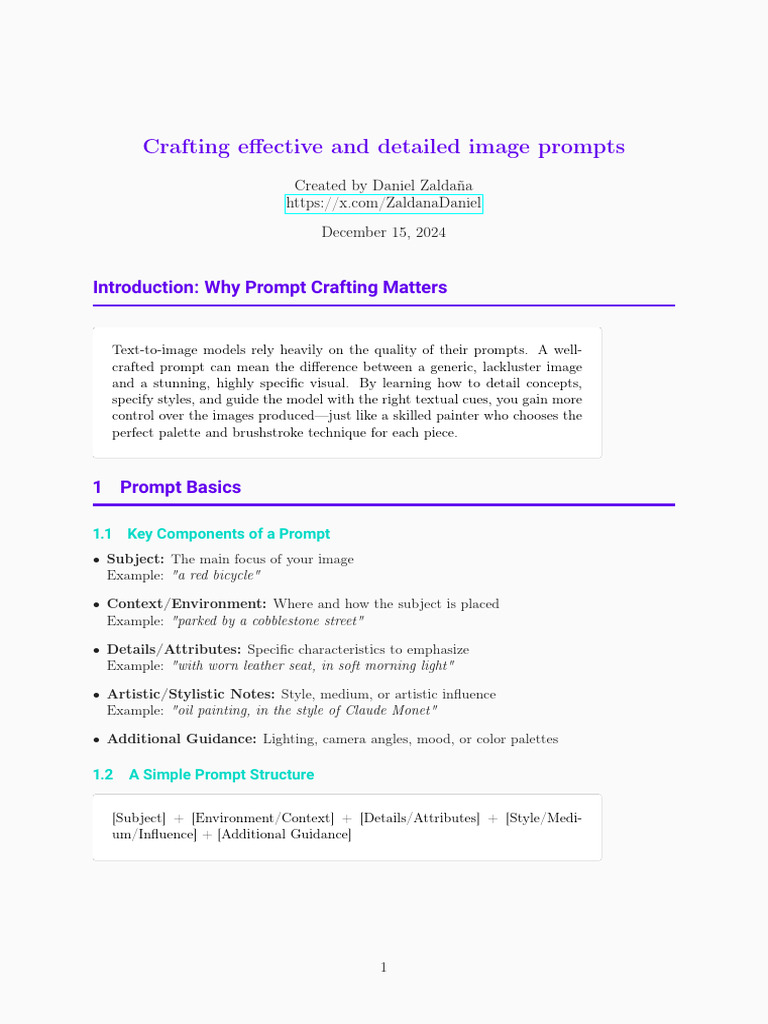Creafting Effective Prompts | PDF | Paintings | Composition (Visual Arts)