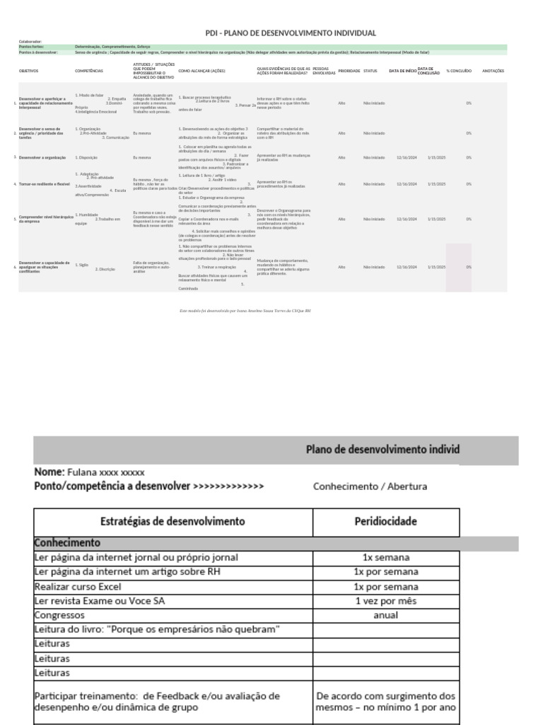 23 Modelo PDI - Dois Modelos | PDF | Gestão de recursos humanos
