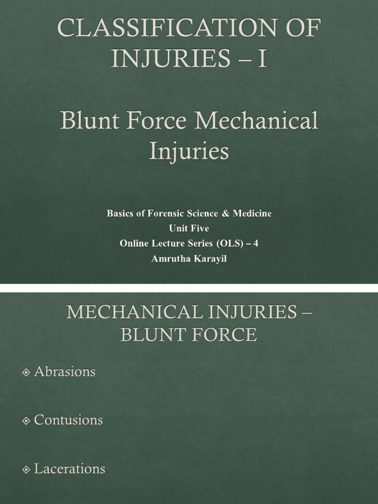 5 - Mechanical Injuries I | PDF