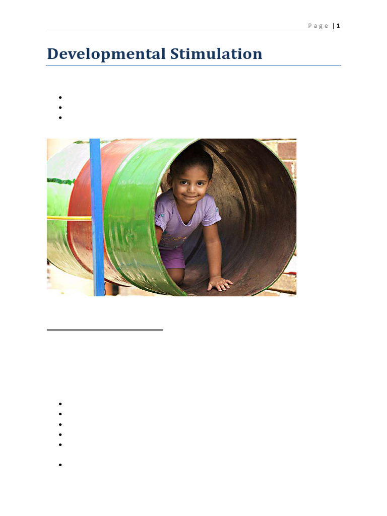 Developmental Stimulation Course Manual | PDF | Infants | Learning