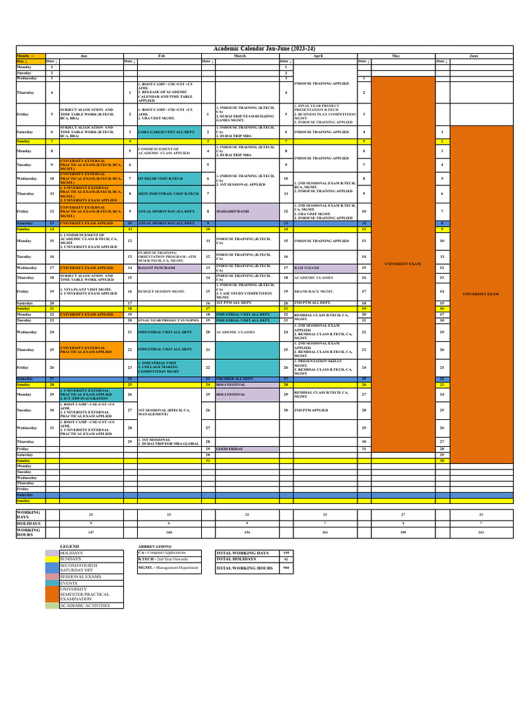 2023-24 Academic Calendar Overview | PDF | Schools | Career And ...