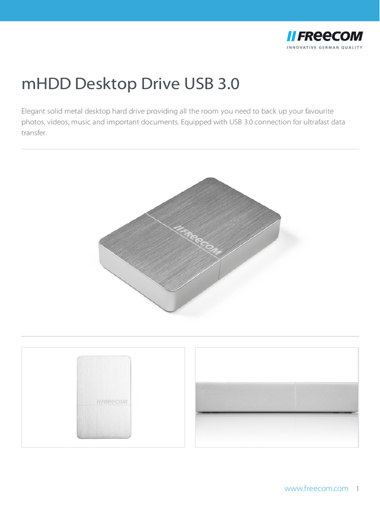 Datasheet Freecom 56386 EN | PDF | Usb | Backup