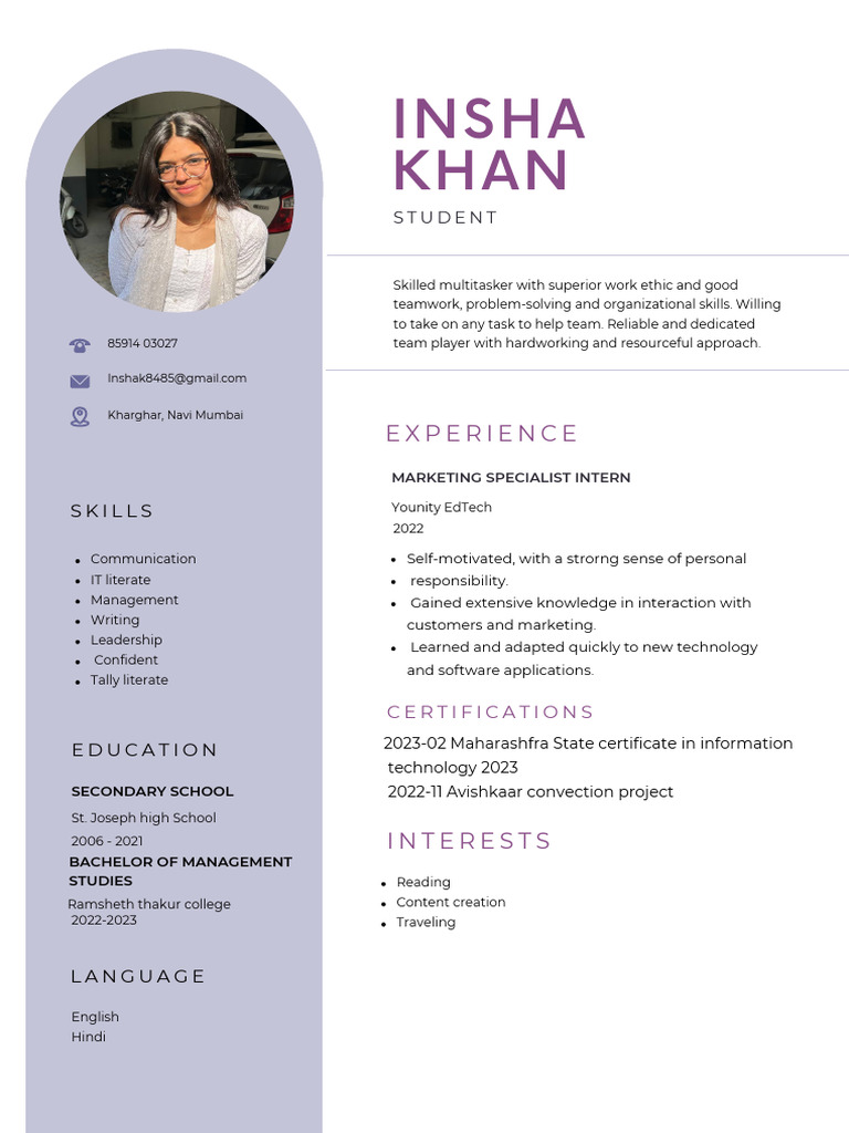 Insha New Resume | PDF