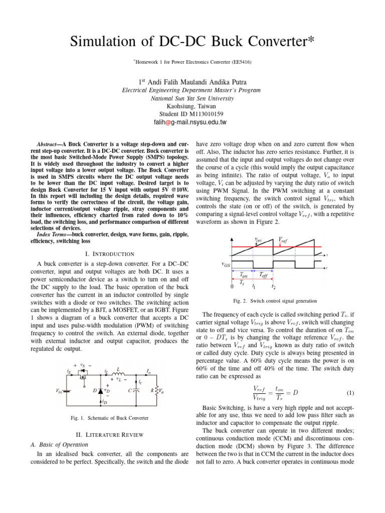 DC-DC Buck Converter Simulation | PDF | Manufactured Goods | Electricity
