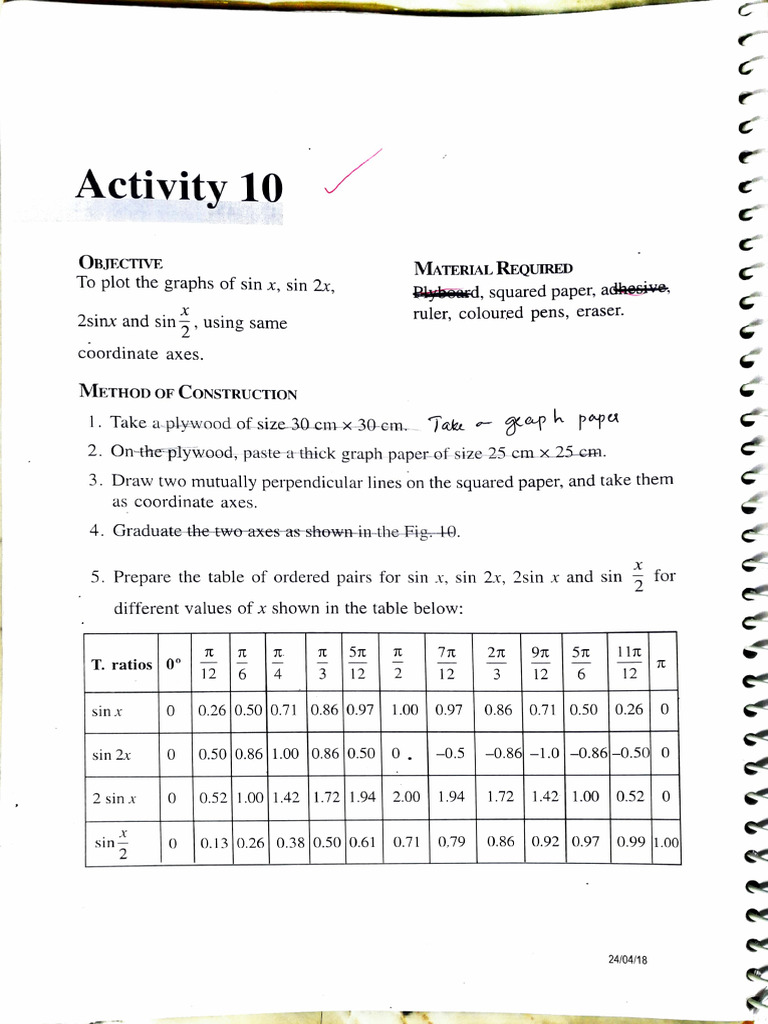 ACTIVITY 4 | PDF | Trigonometric Functions | Mathematical Relations
