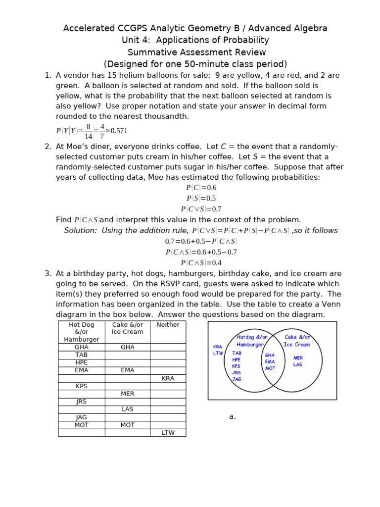 Probability Applications In Geometry And Algebra Pdf Mathematics