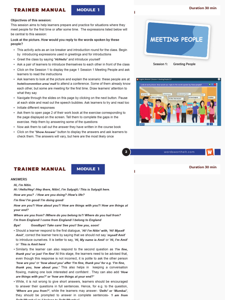 Beginner English Greetings Guide | PDF | Plural | Pronoun