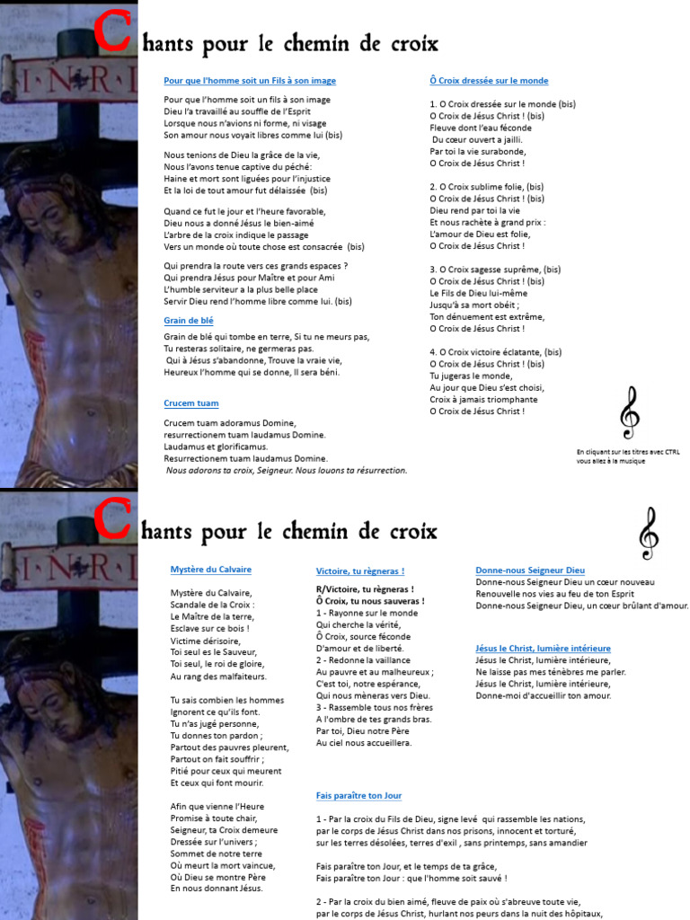 Chants pour le Chemin de Croix 2024 | PDF | Dieu | Jésus