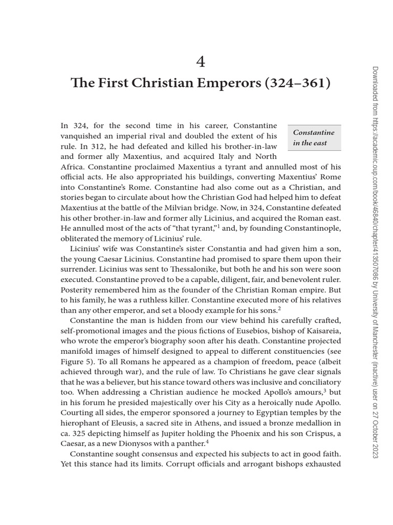 4. First Christian Emp | PDF | Constantine The Great | God The Father
