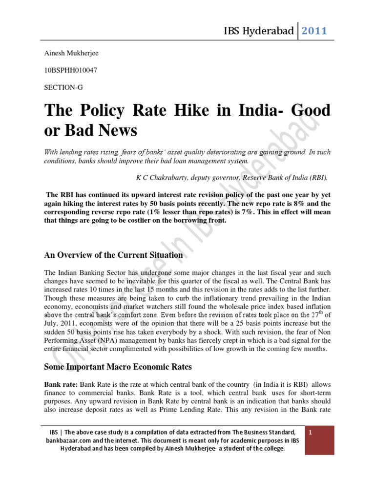 Banking Case Study Pdf Reserve Bank Of India Central Banks