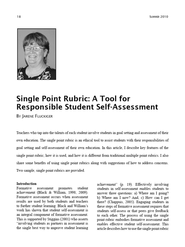Single-Point-Rubric | PDF | Rubric (Academic) | Teachers