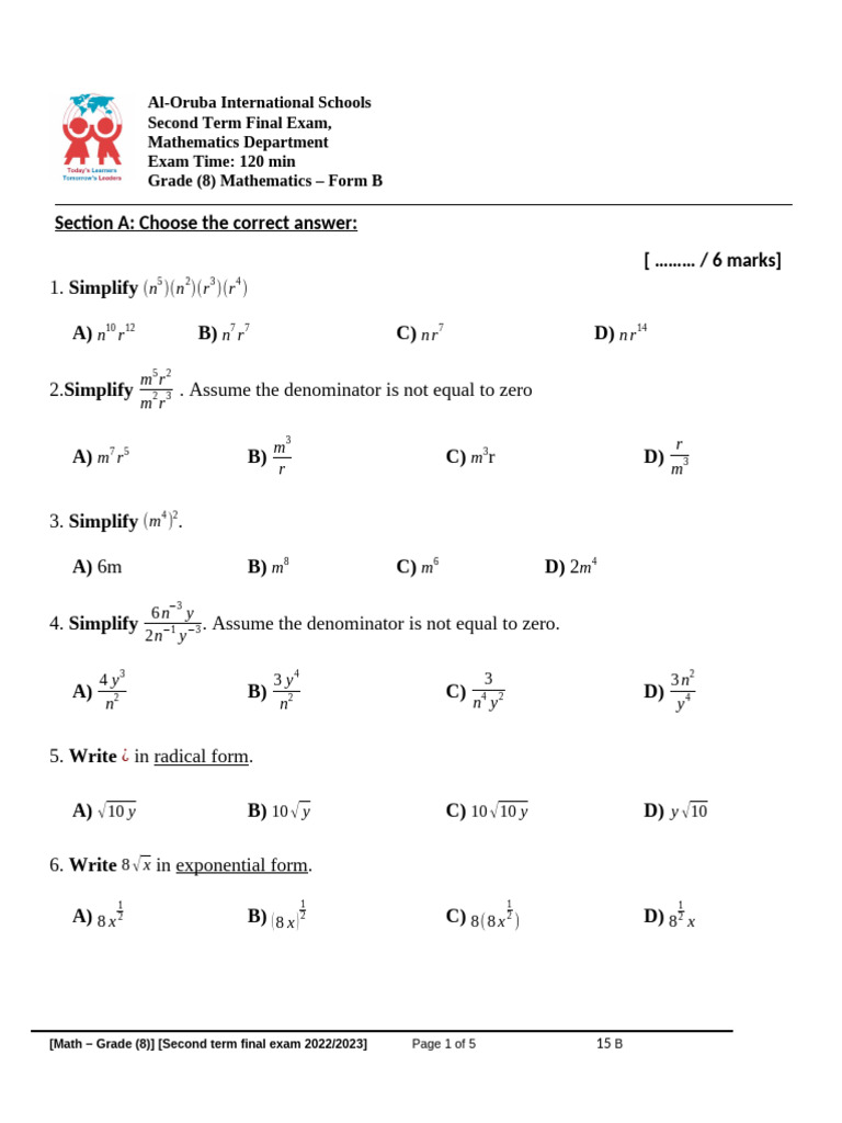 G8 second term B | PDF | Mathematics Of Computing | Algorithms